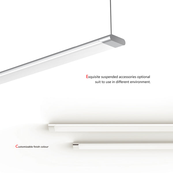 Slim 02 Batten Black 600/900/1200mm LED Ceiling Mounted & Suspension L ...