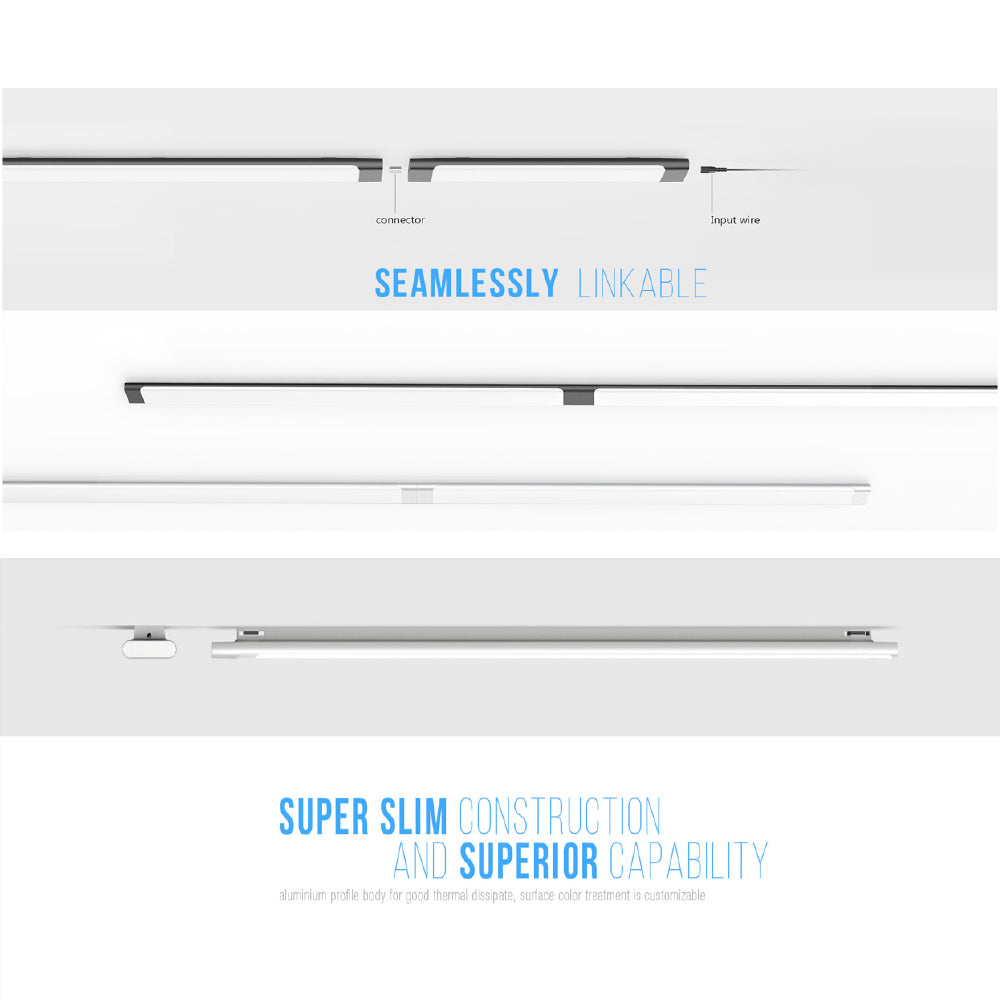 Slim 02 Batten Black 600/900/1200mm LED Ceiling Mounted & Suspension L ...