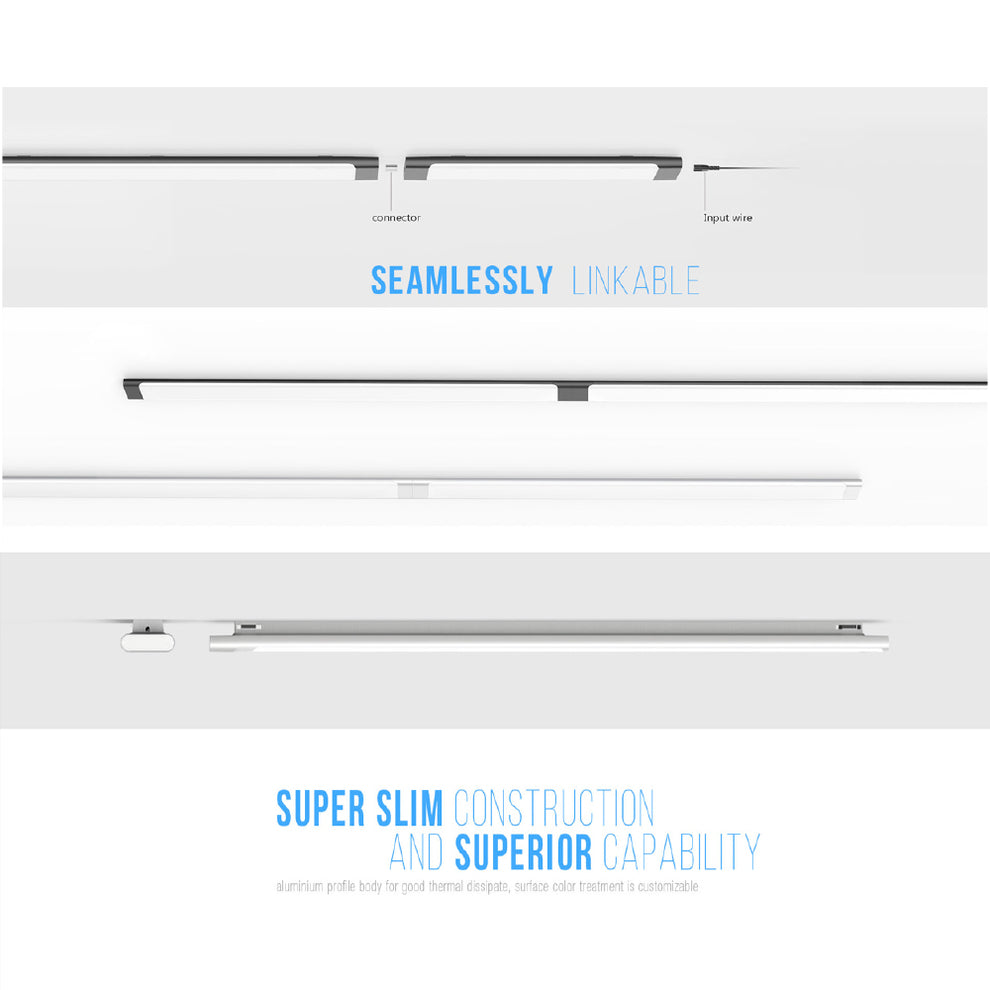 Slim 02 Batten Black 600/900/1200mm LED Ceiling Mounted & Suspension L ...